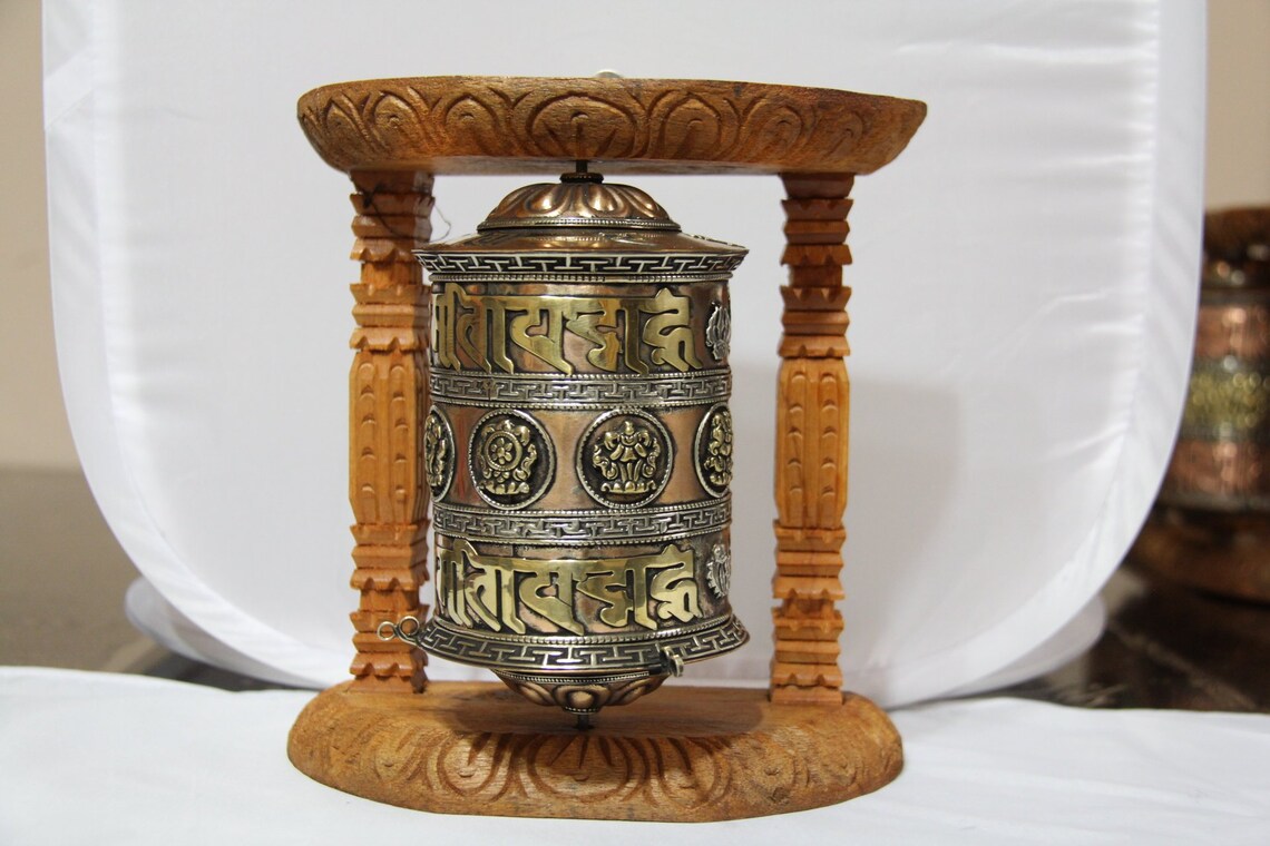 Tibetan Buddhist Handcrafted Spinning Prayer Wheel Wall - Etsy