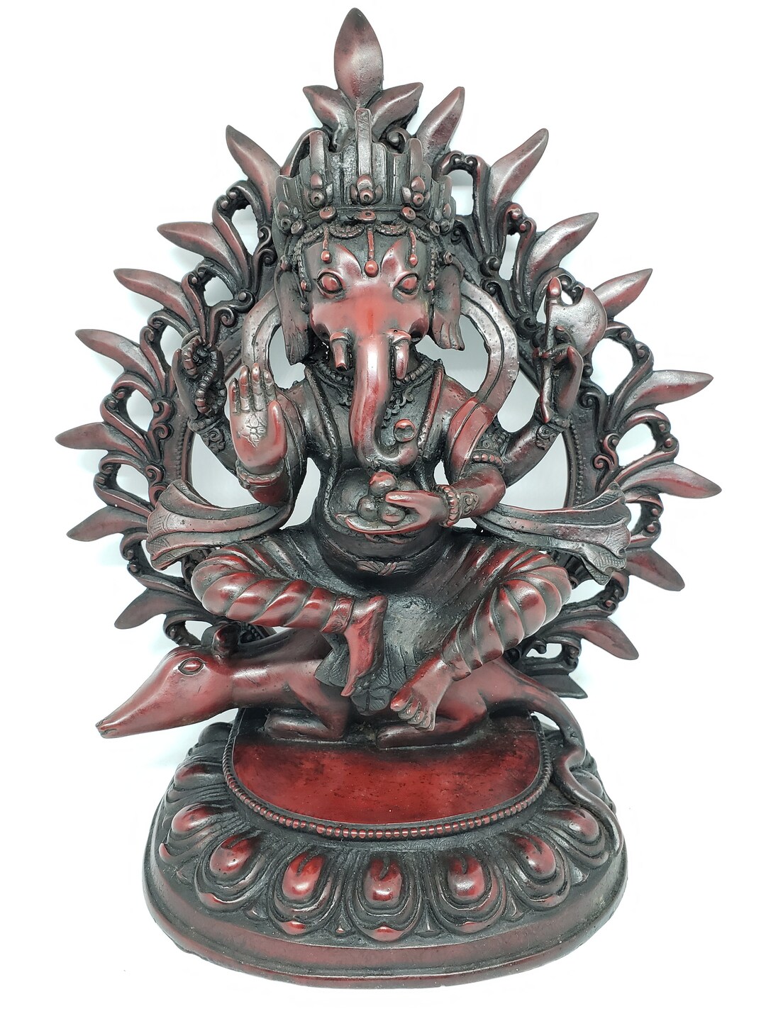 Beautiful Grand Lord Ganesha Indian Elephant God Resin Statue Sculpture ...