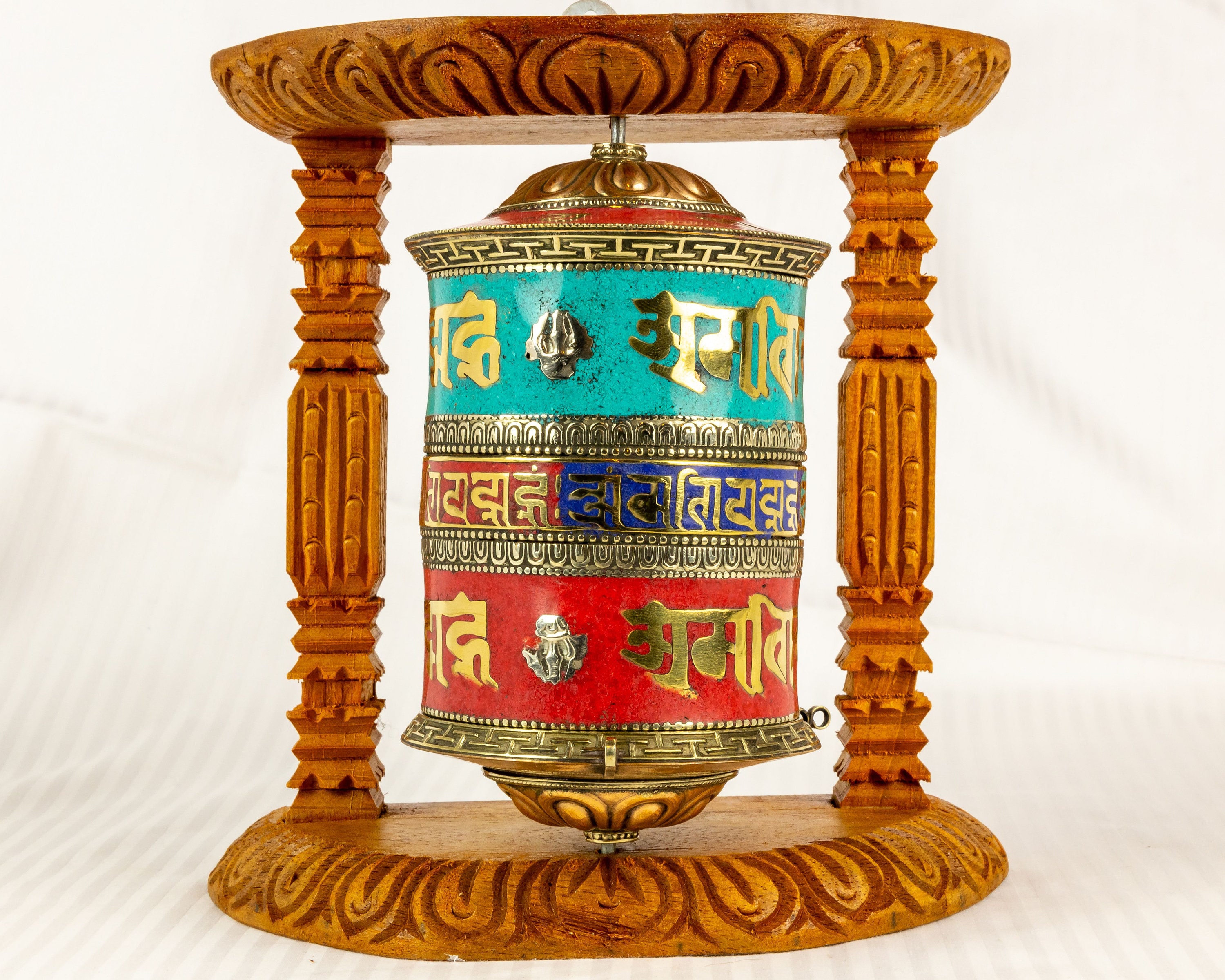 Tibetan Buddhist Handcrafted Spinning Prayer Wheel for Wall | Etsy