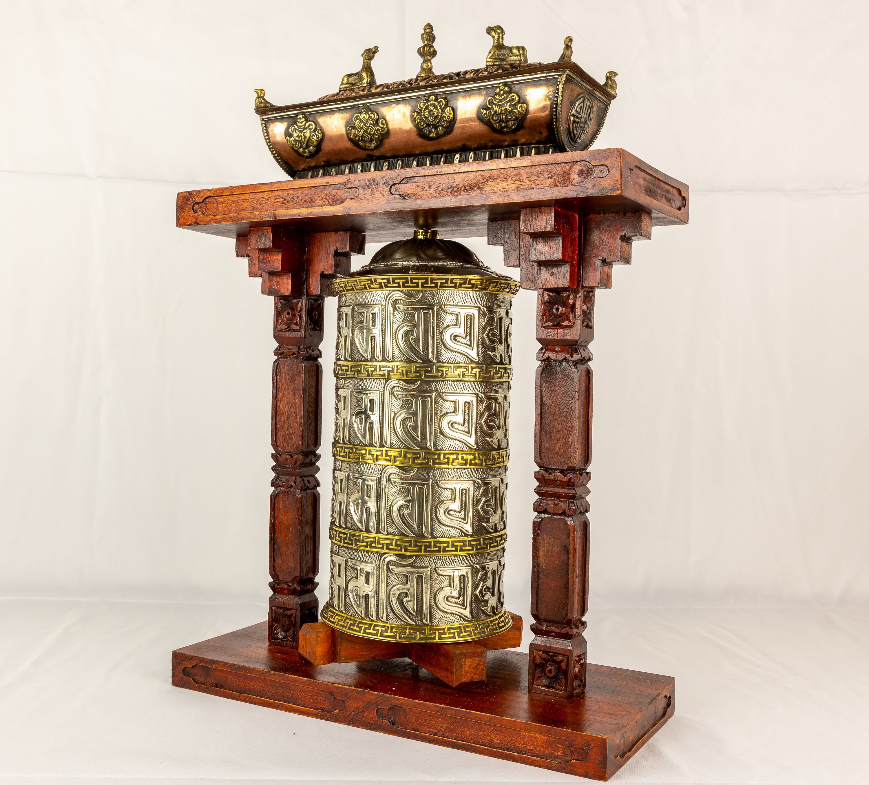 Tibetan Buddhist Handcrafted Spinning Prayer Wheel Large Table | Etsy