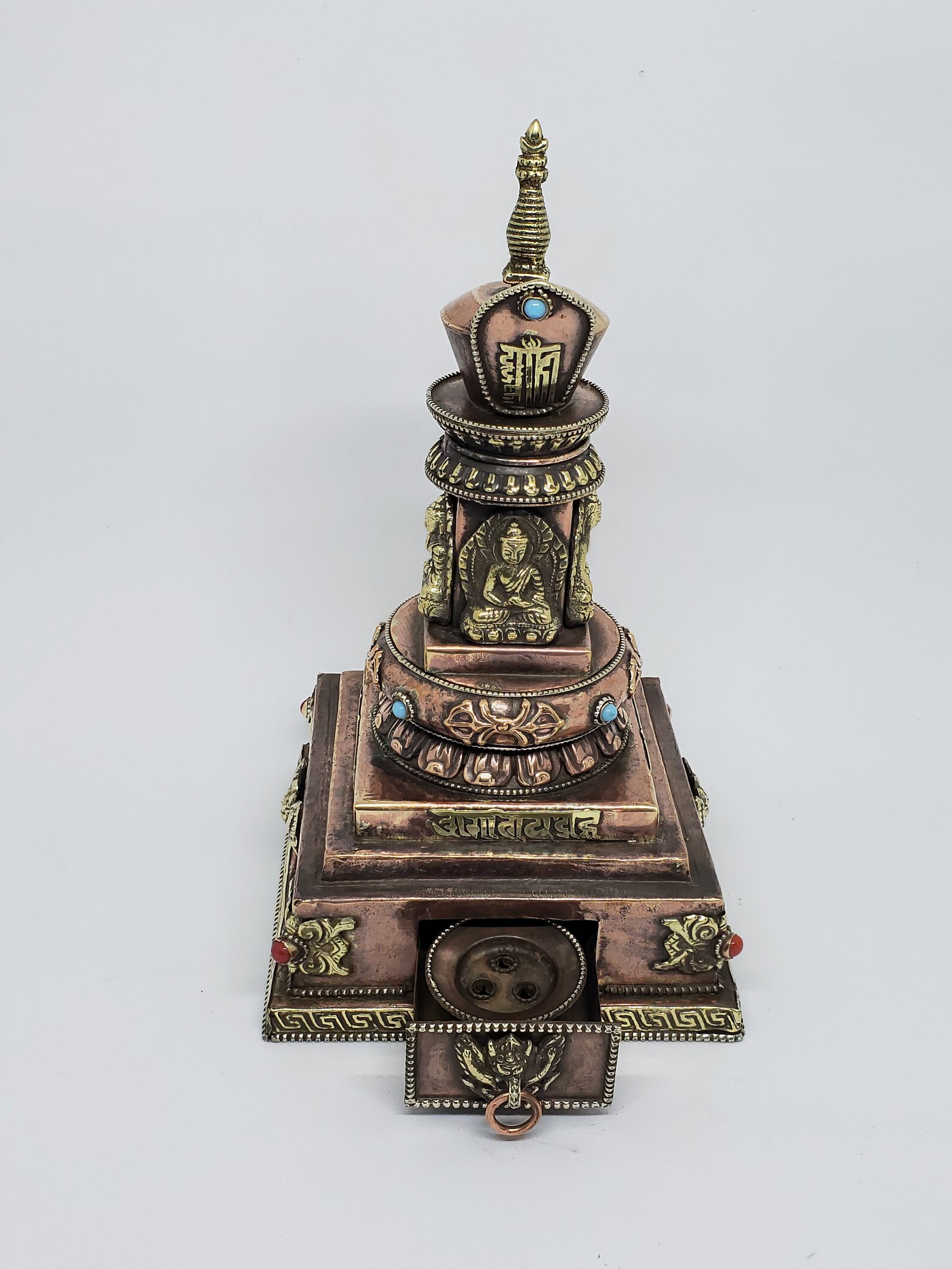 8.75 Cooper Buddha Stupa Chorten Chaitya Statue Intricate | Etsy