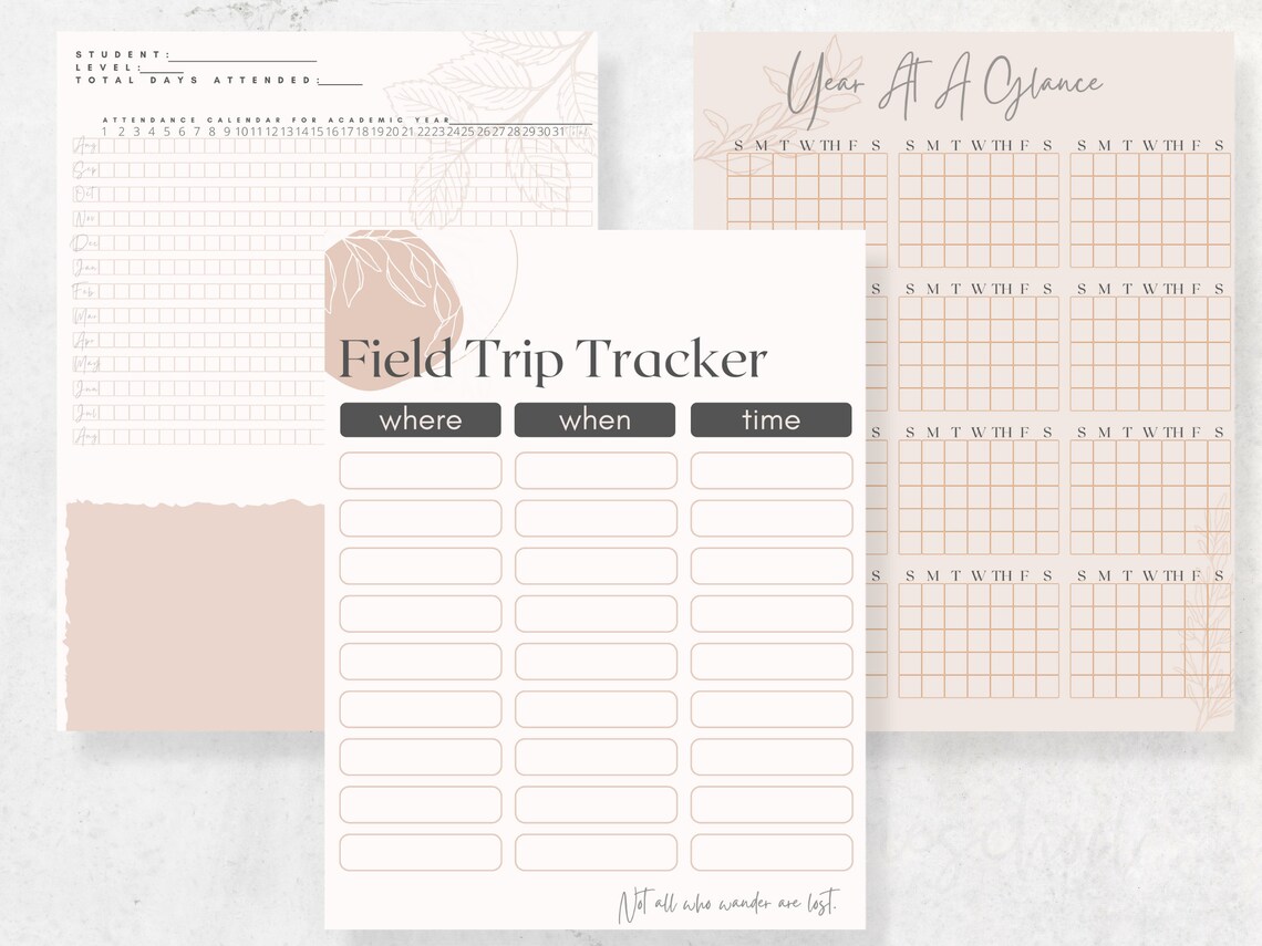 Minimalist Essential Homeschool Planner in Pink - Etsy