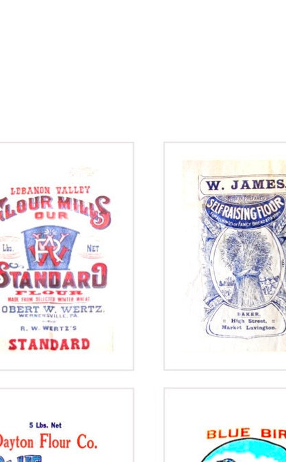 Instant Download Flour Sack Labels to Print on Fabric or Paper | Etsy