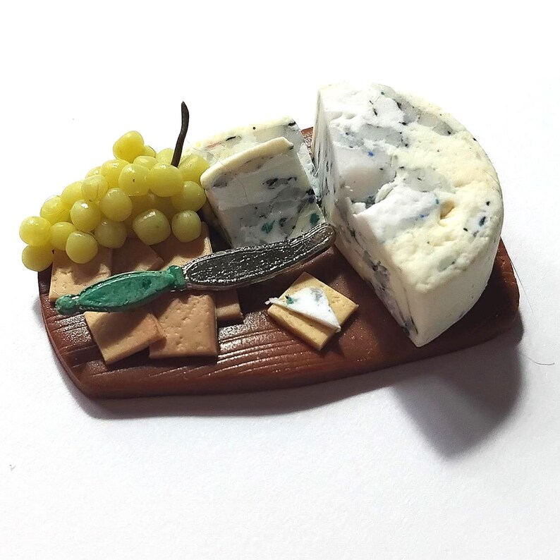 Realistic Miniature Tudor Cheeseboard, Stilton, Grapes and Biscuites ...