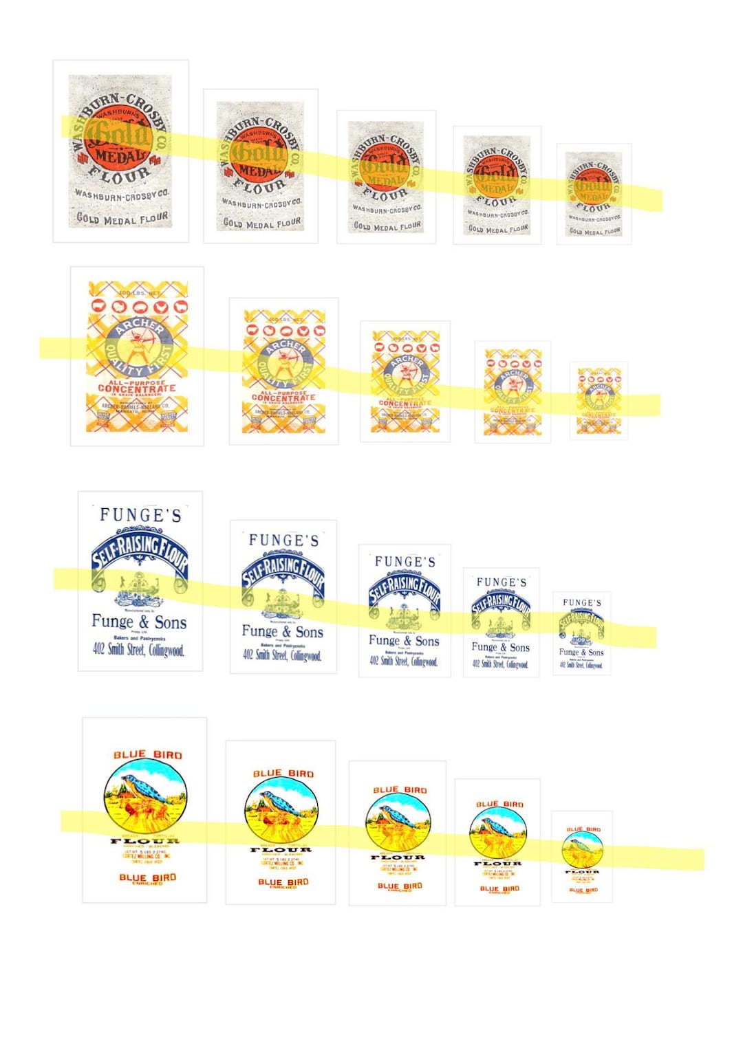Mini Flour Sack Labels: Vintage Printable for Barbie, Dollhouse ...