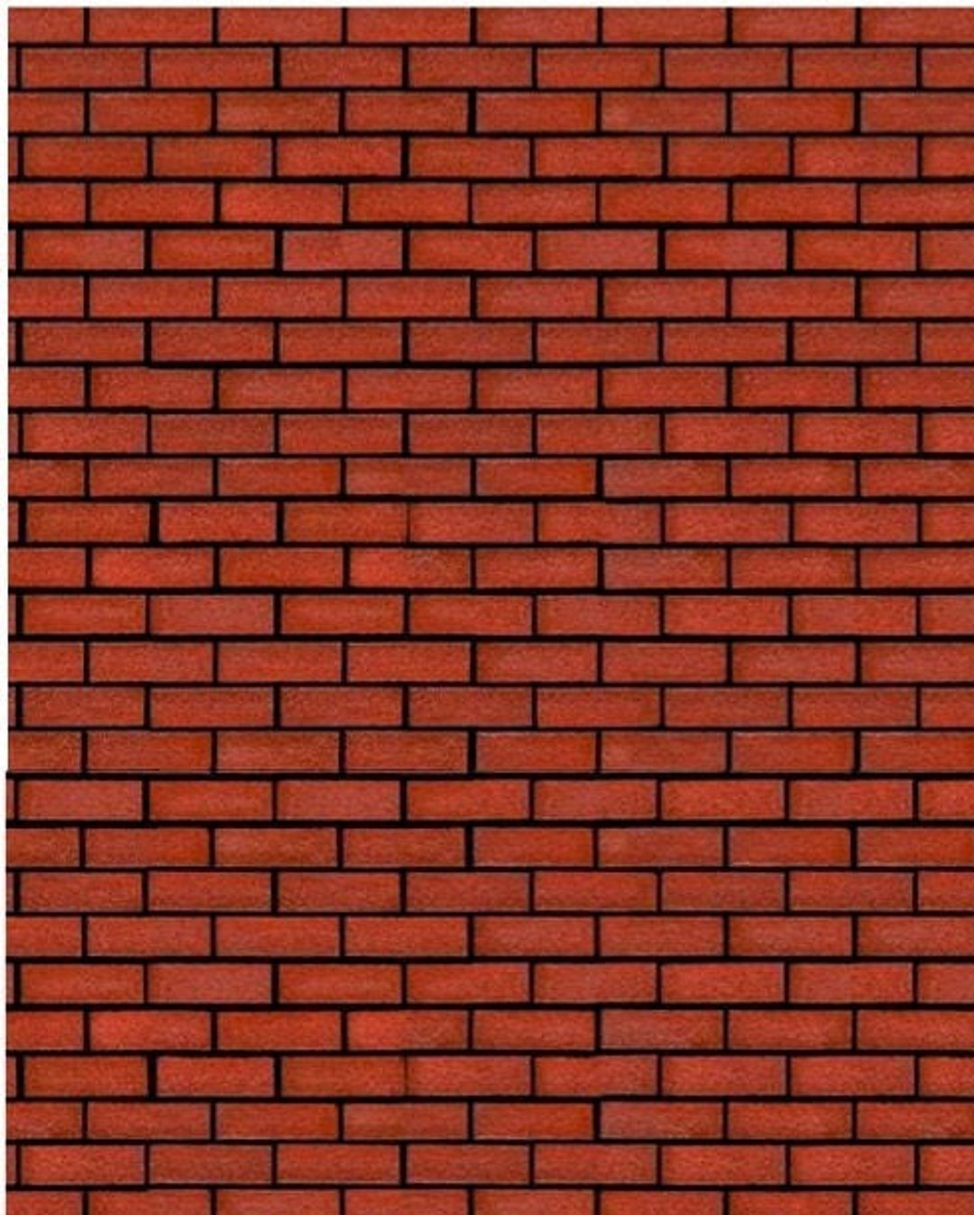 Red Brick Wallpaper A4 Instant Download PDF 12th Scale Other Scales on ...