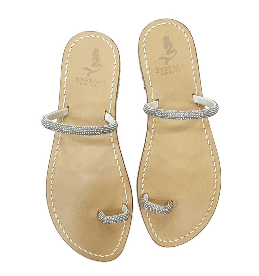 Handmade Capri Sandals With Pave Shine Crystal Silver - Capri Sandals ...