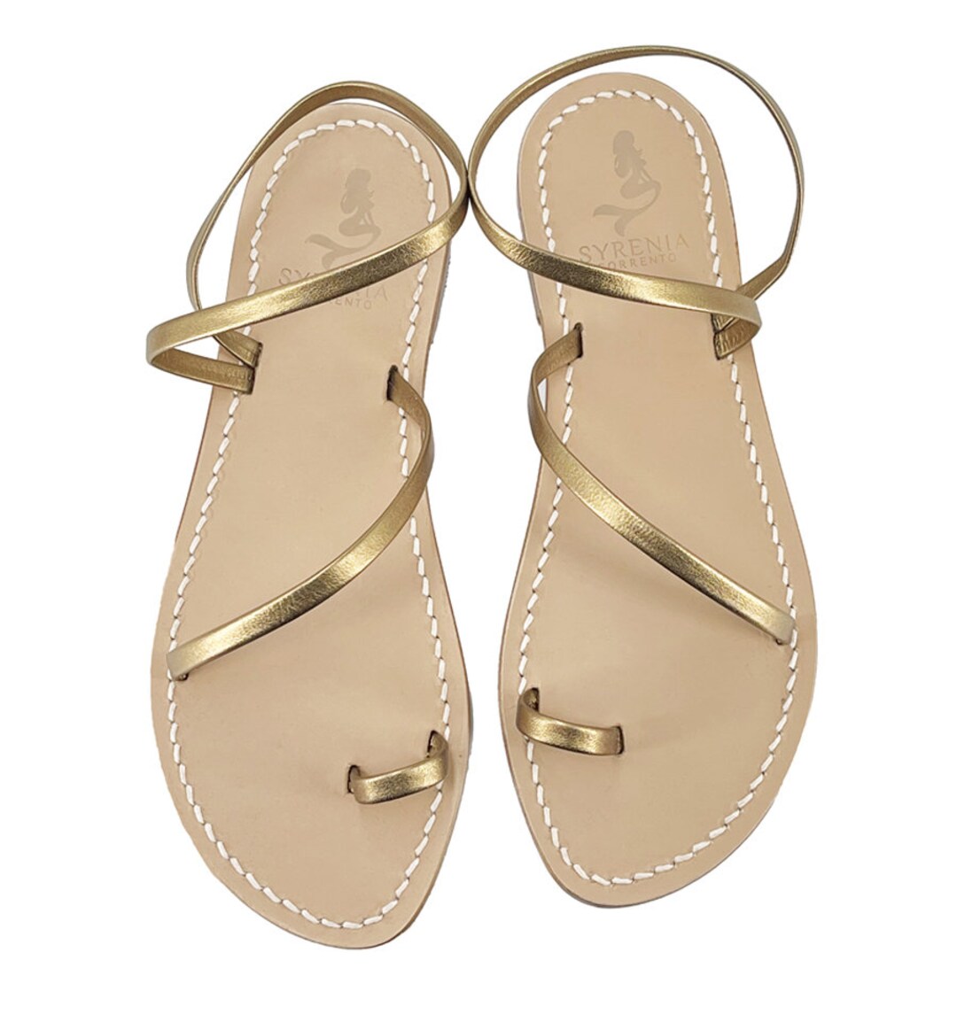 Capri Sandals in Bronze Leather - Handmade in Italy - Handmade Sandals ...