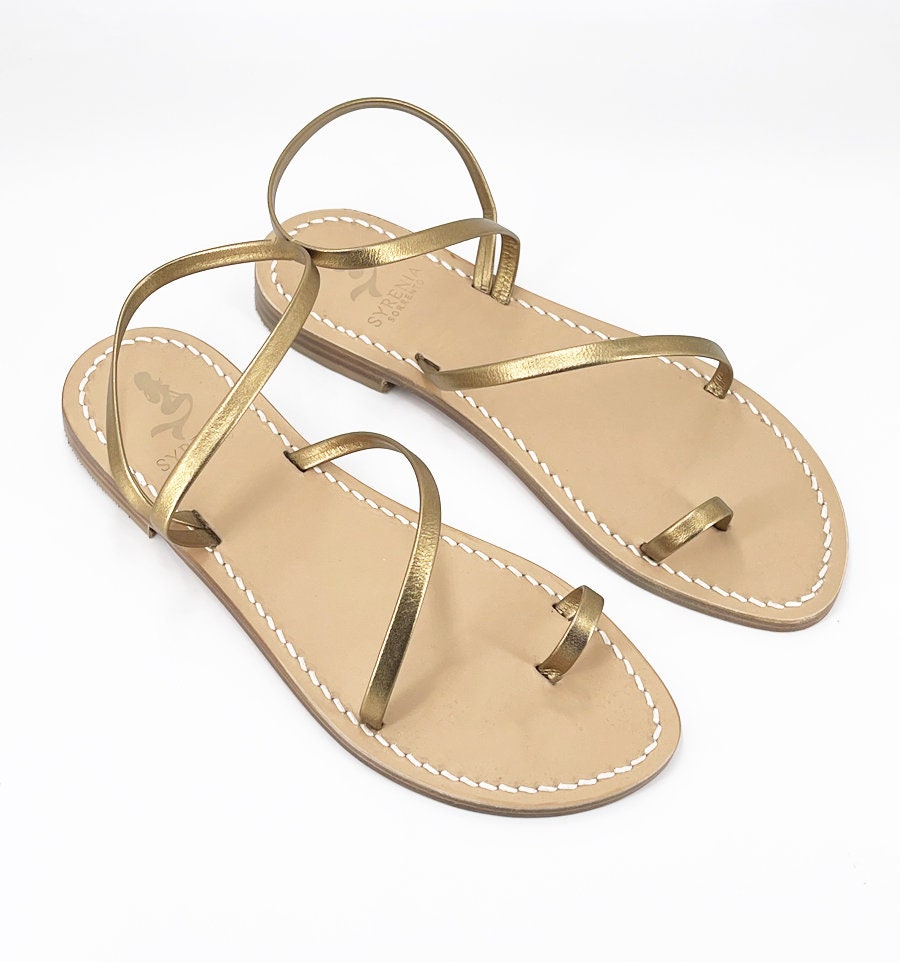 Capri Sandals in Bronze Leather - Handmade in Italy - Handmade Sandals ...