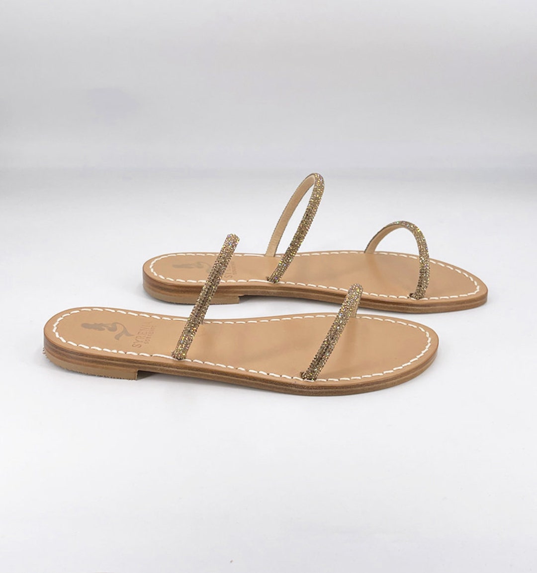 Bronze Pave Capri Sandals - Custom Handmade Italian Sandals - Etsy