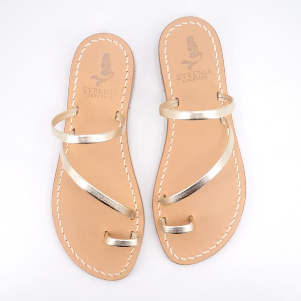 White Capri Sandals T Bar Italian Flat Sandals Capri Sandals in White ...