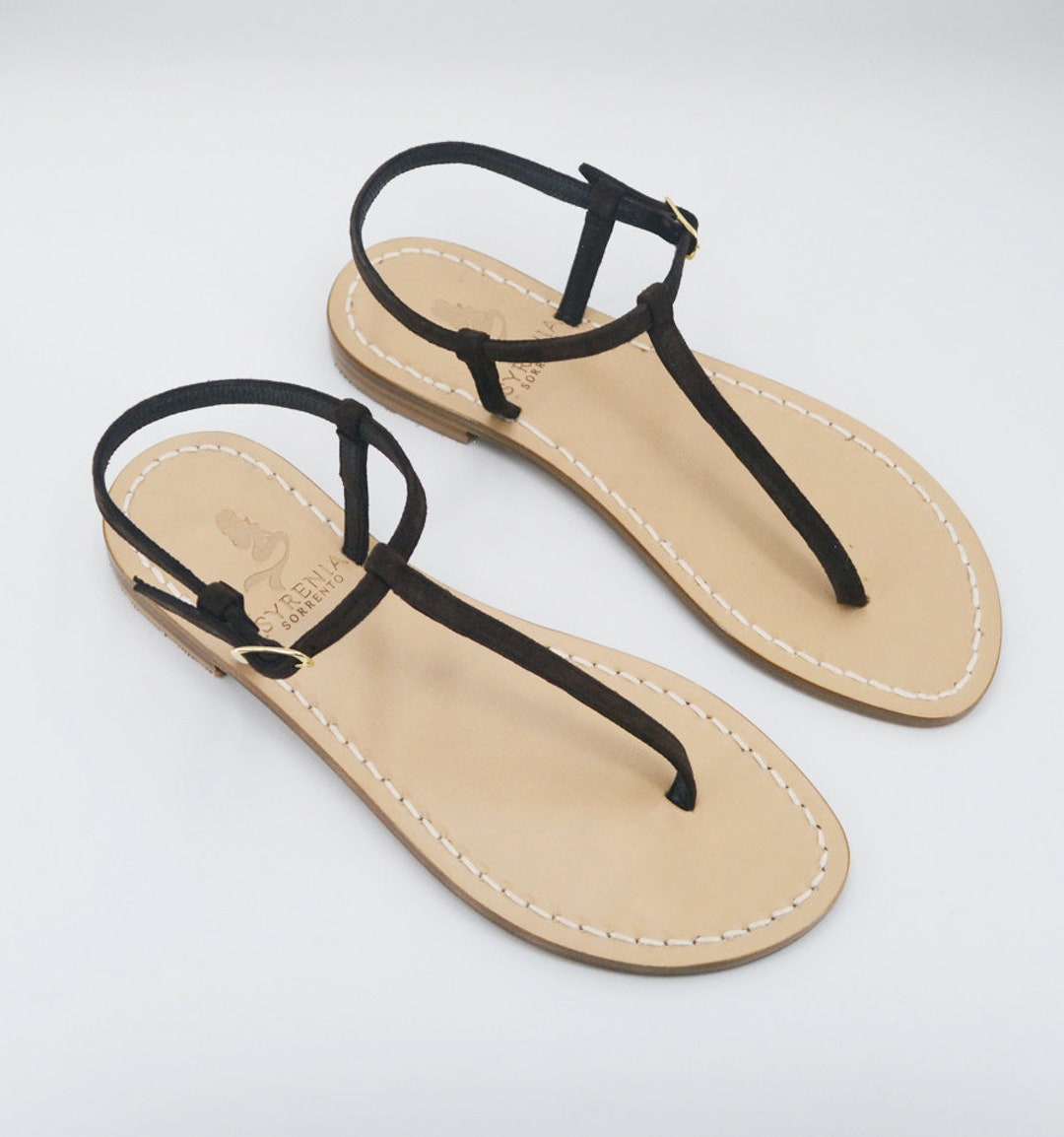 Black Suade Capri Sandals Handmade in Italy - Black Shoes Made in Italy ...