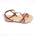 Capri Sandals Handmade in Tan Leather With Ankle Straps - Woman Shoes ...