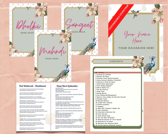 30 Songs Custom Digital Dholki Song Book Sangeet Songs Book - Etsy
