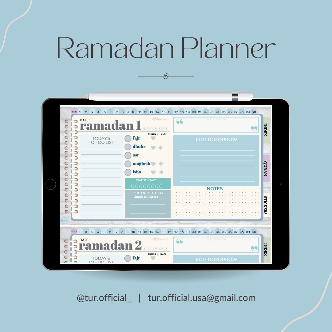 Ramadan 2022 Digital Planner | Calendar | Islamic Calendar | Journal ...