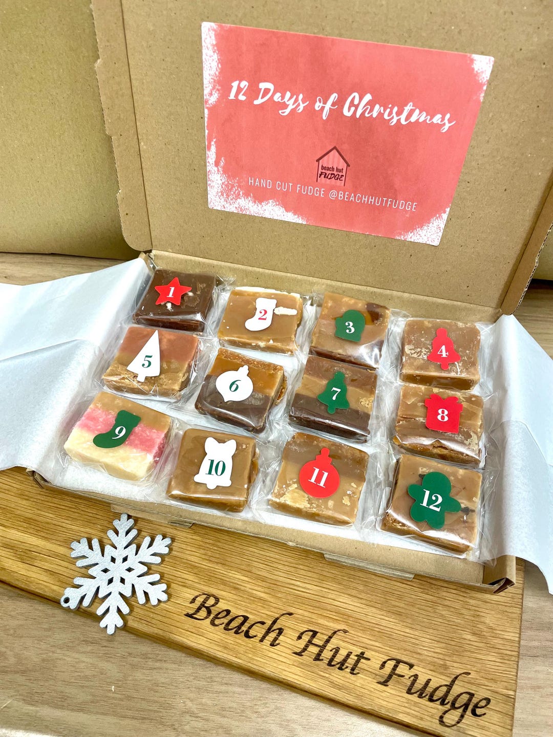 12 Days of Christmas Fudge Box, Free Personalised Message, Handmade ...