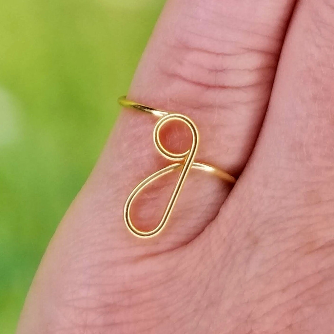 Initial Ring G Dainty Adjustable Wire Wrapped Ring Show - Etsy