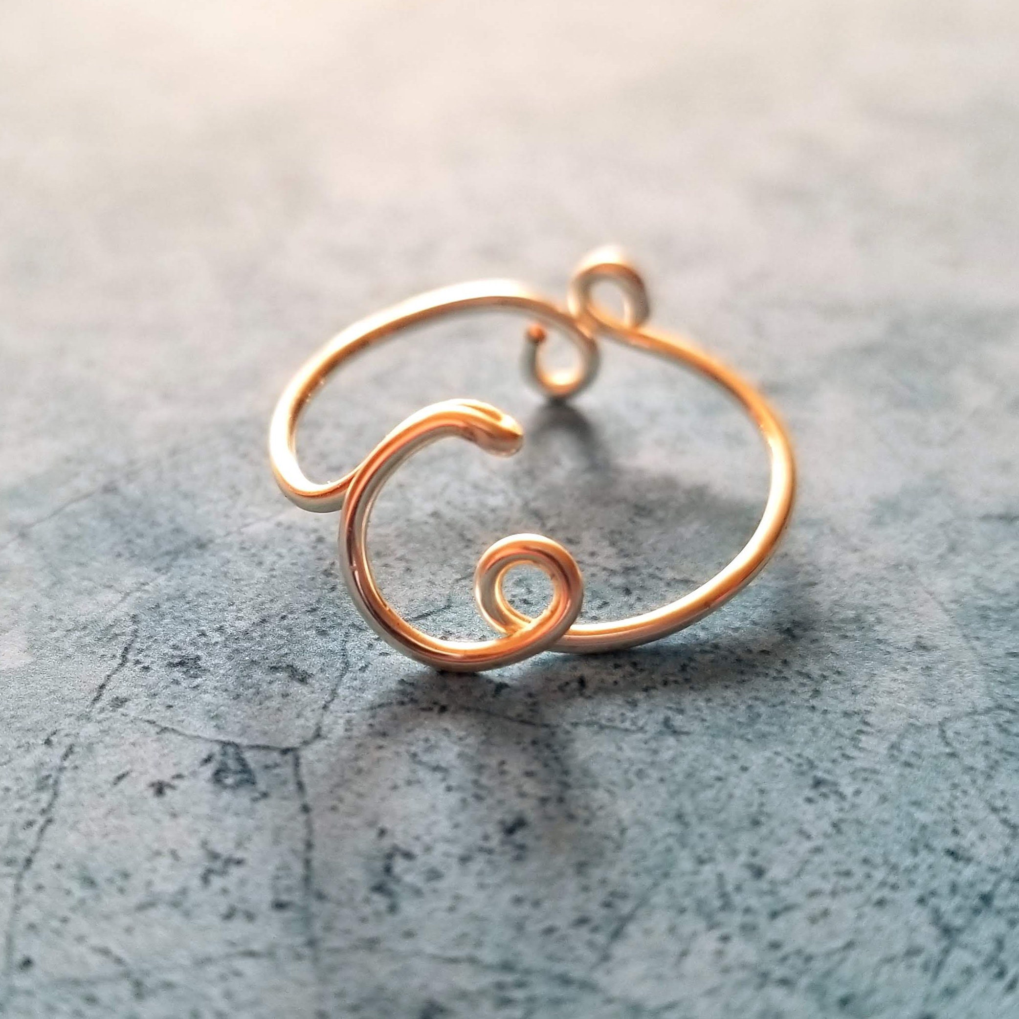 Initial Ring C Dainty Adjustable Wire Wrapped Ring Show | Etsy