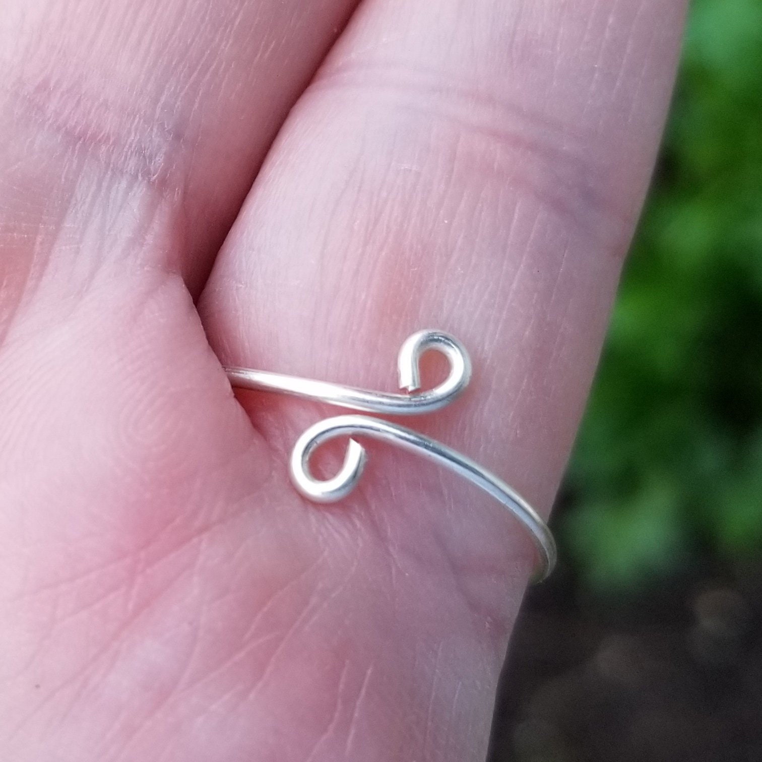 Initial Ring H Dainty Adjustable Wire Wrapped Ring Show | Etsy