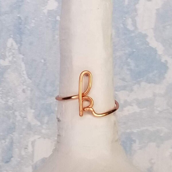 Wire Initial Ring - Etsy