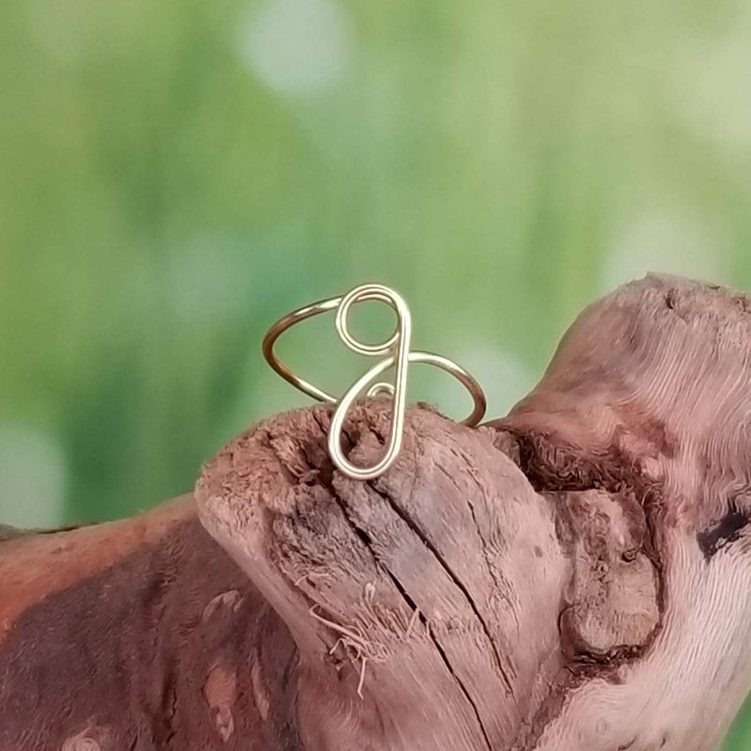 Initial Ring G Dainty Adjustable Wire Wrapped Ring Show - Etsy