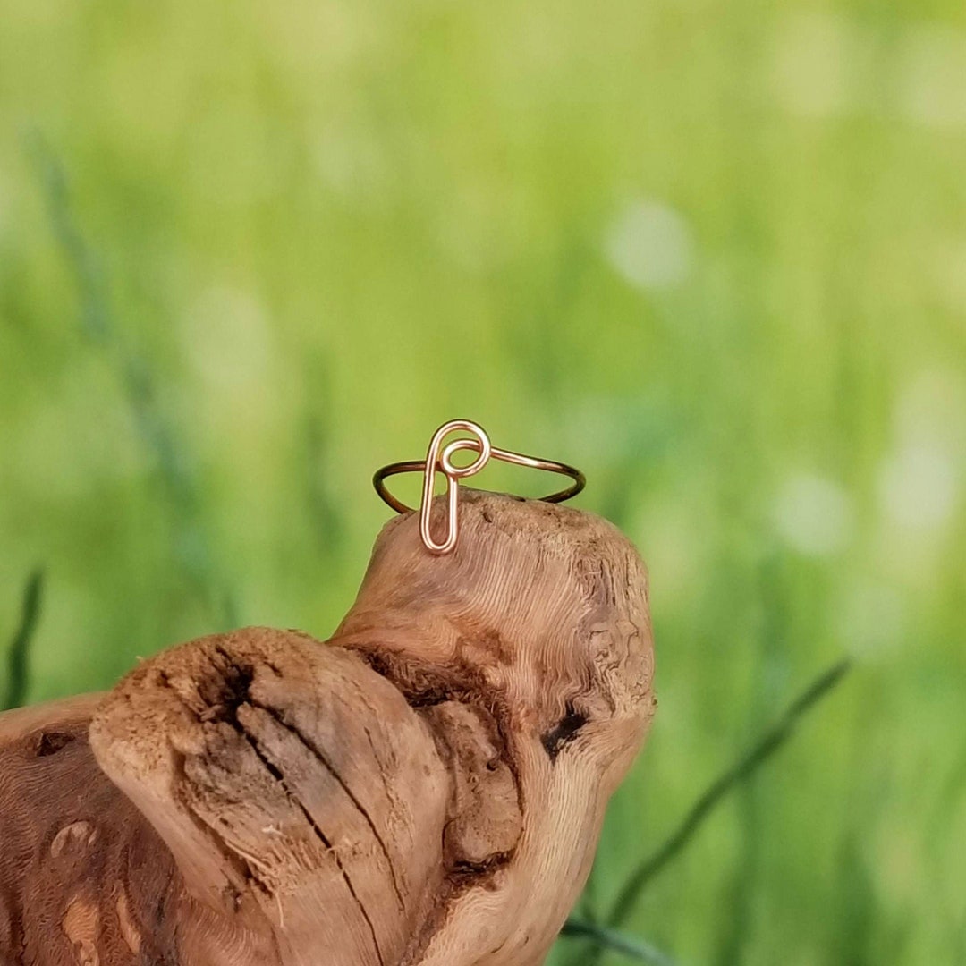 Initial Ring P Dainty Adjustable Wire Wrapped Ring Show Some Self Love ...