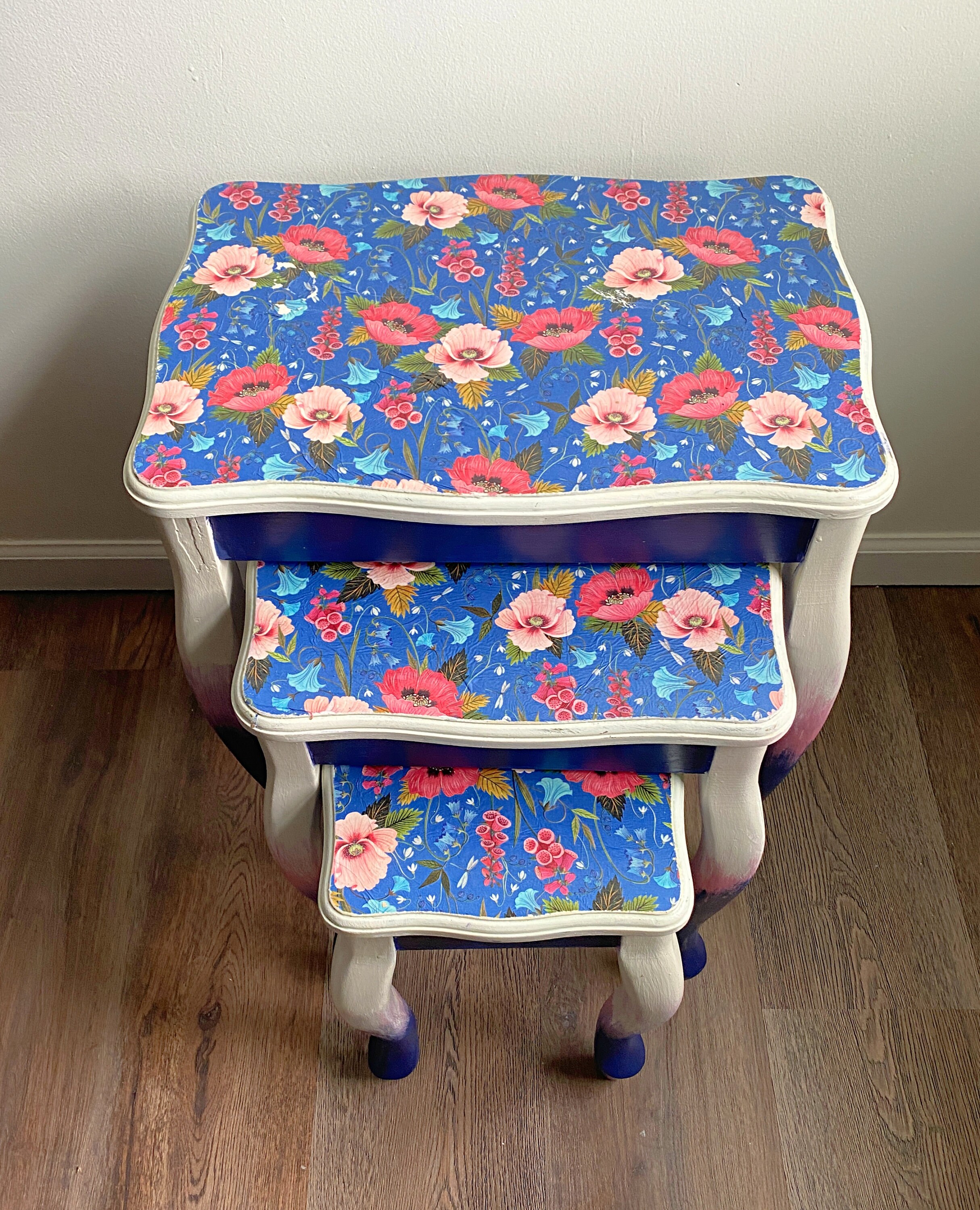 Set of 3 Upcycle Vintage Nesting Tables - Etsy