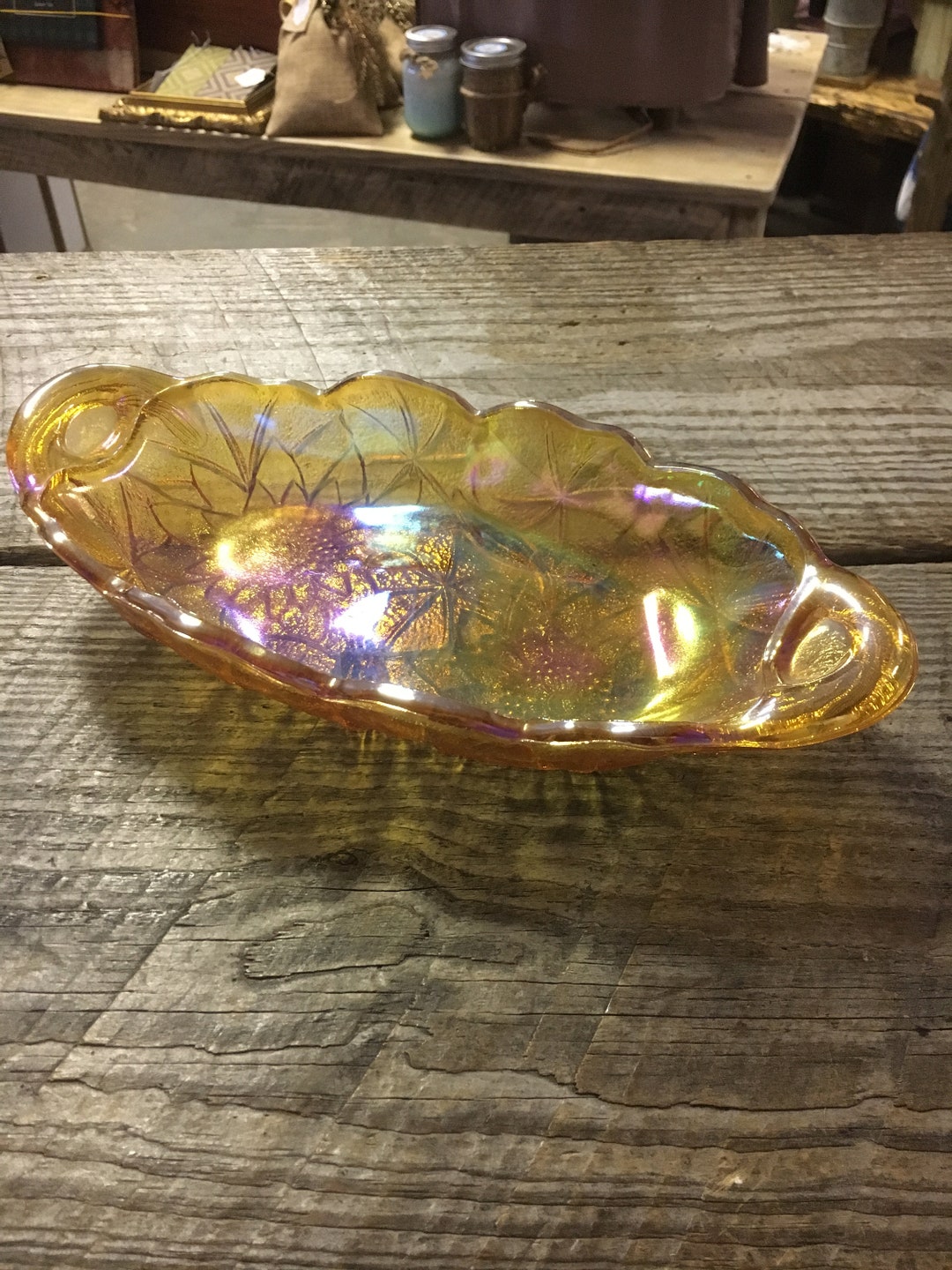Carnival Glass Rainbow Dish - Etsy