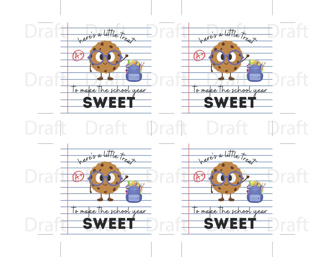 First Day of School Printable Tag Download Classroom Treat Tag Cookie ...