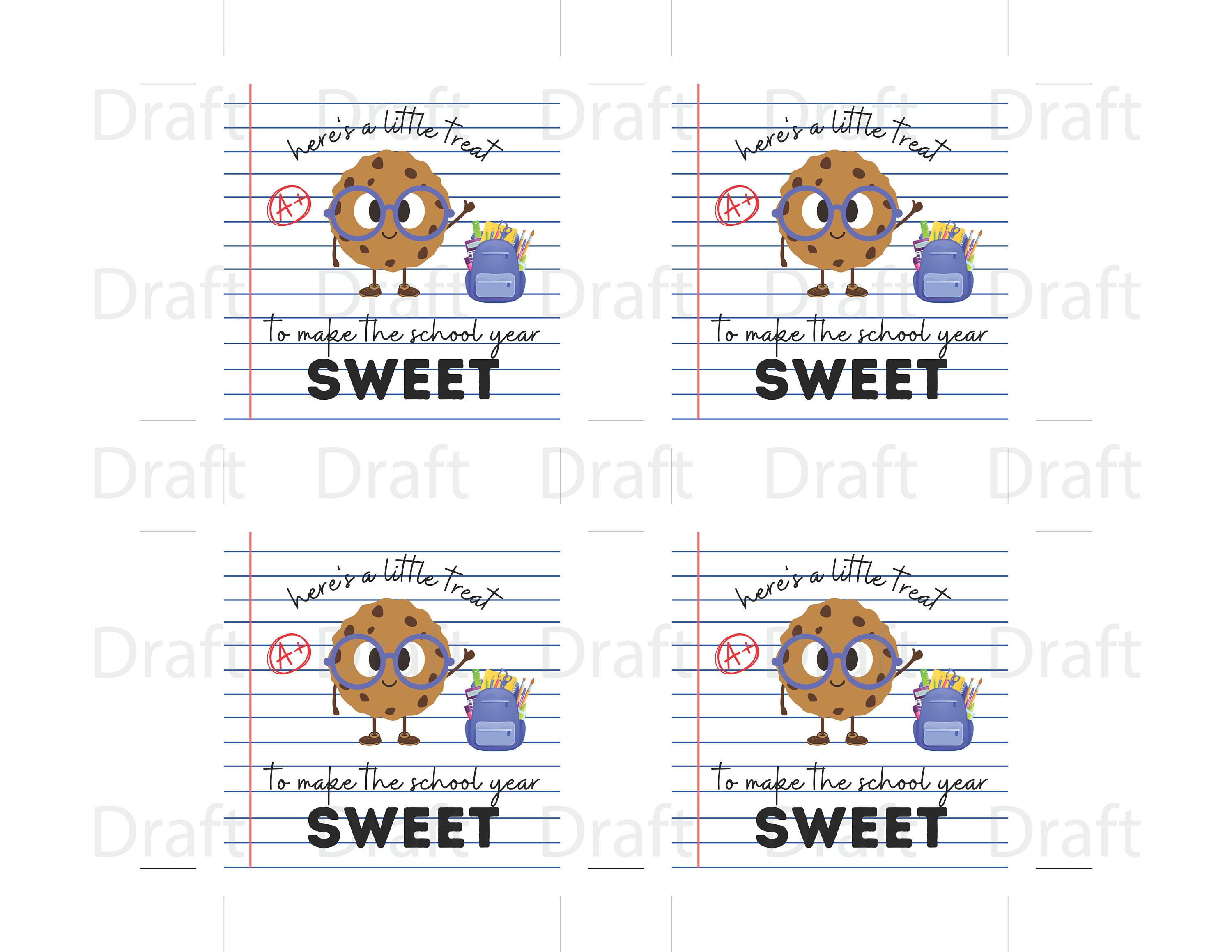 First Day of School Printable Tag Download Classroom Treat Tag Cookie ...