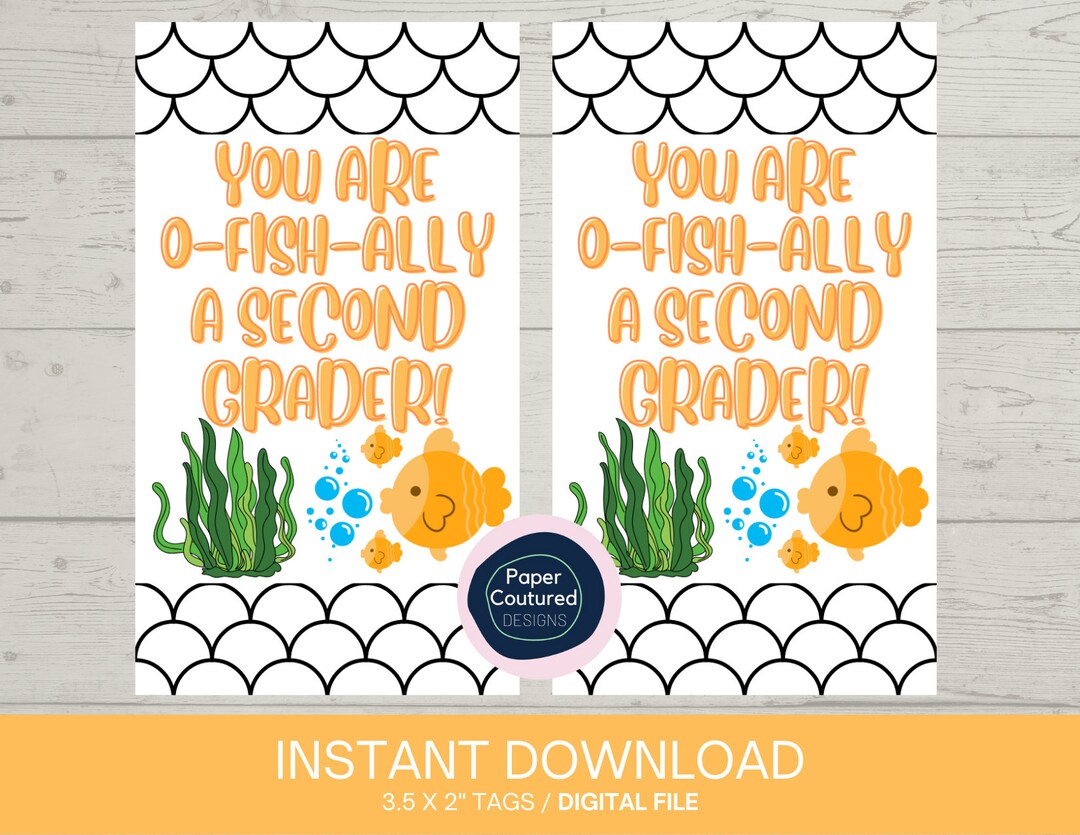First Day of School Printable Tag Download Classroom Treat Tag Goldfish ...
