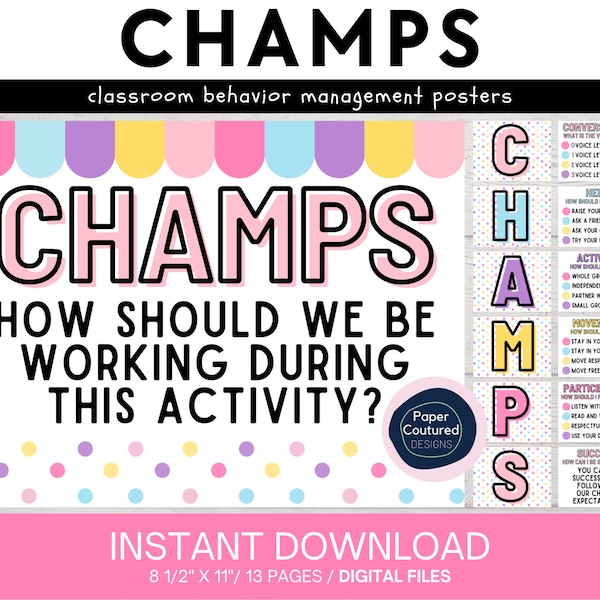 Champs Behavior Management Poster - Etsy
