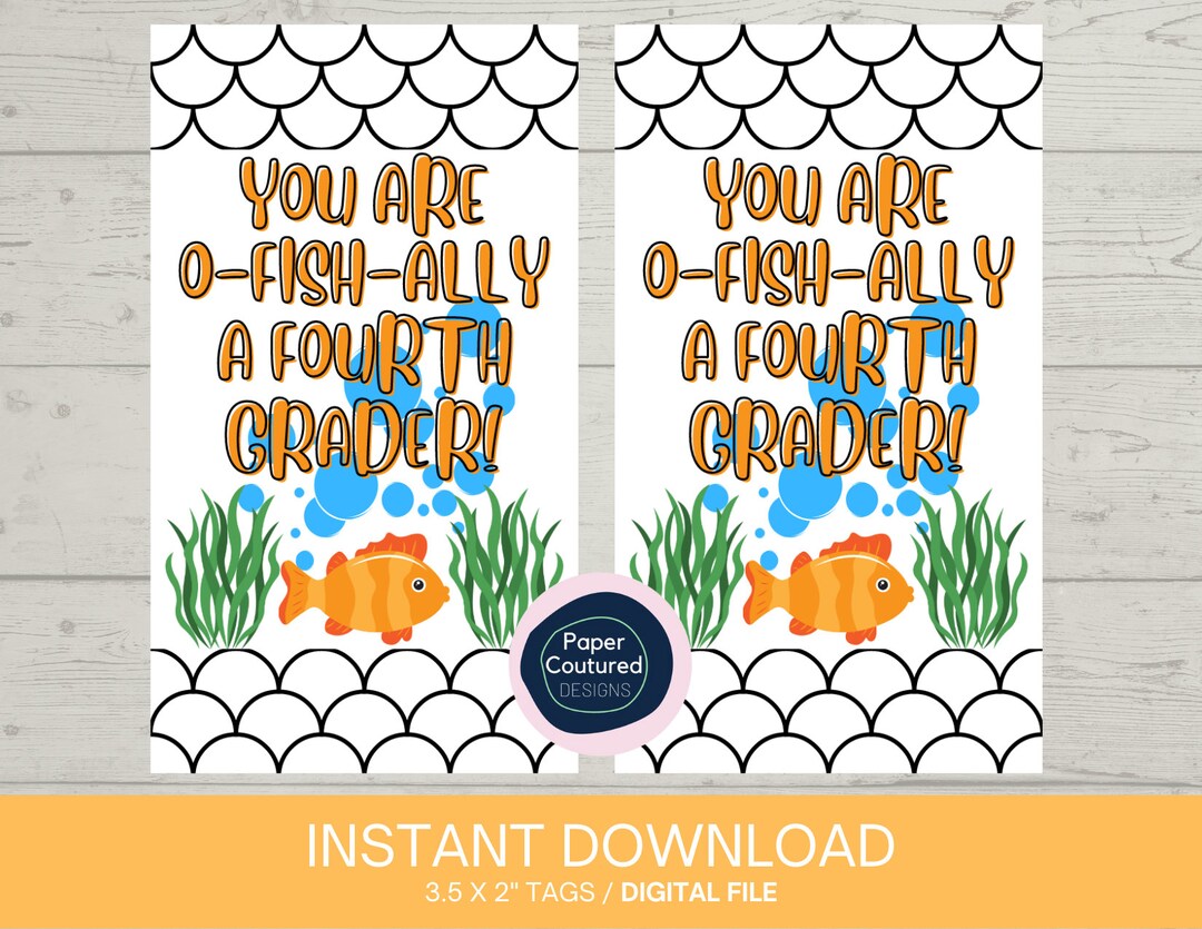 First Day of School Printable Tag Download Classroom Treat Tag Goldfish ...
