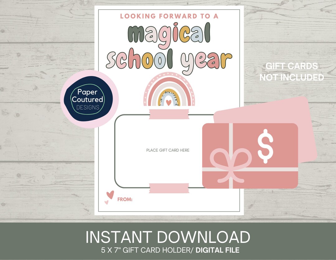 Looking Forward to A Magical School Year Gift Card - Etsy