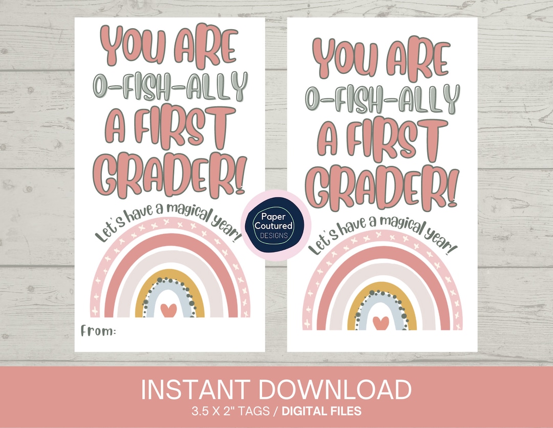 You Are O-fish-ally in First Grade Tag - Etsy