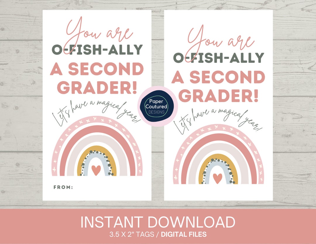 You Are O-fish-ally in Second Grade Tag - Etsy