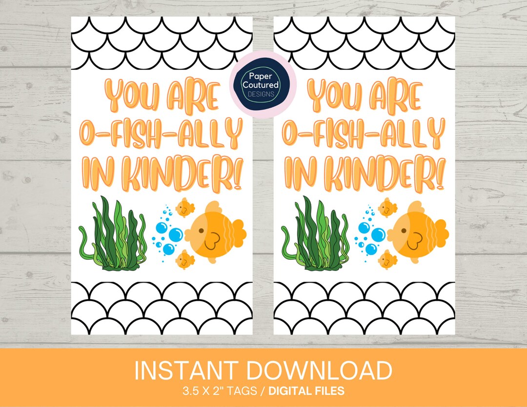 First Day of School Printable Tag Download Classroom Treat Tag Goldfish ...
