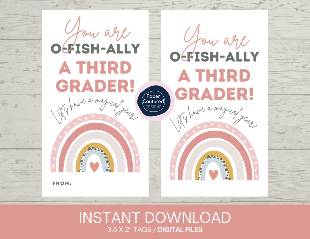 You Are O-fish-ally A Third Grader Tag - Etsy