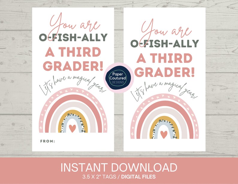 You Are O-fish-ally A Third Grader Tag - Etsy