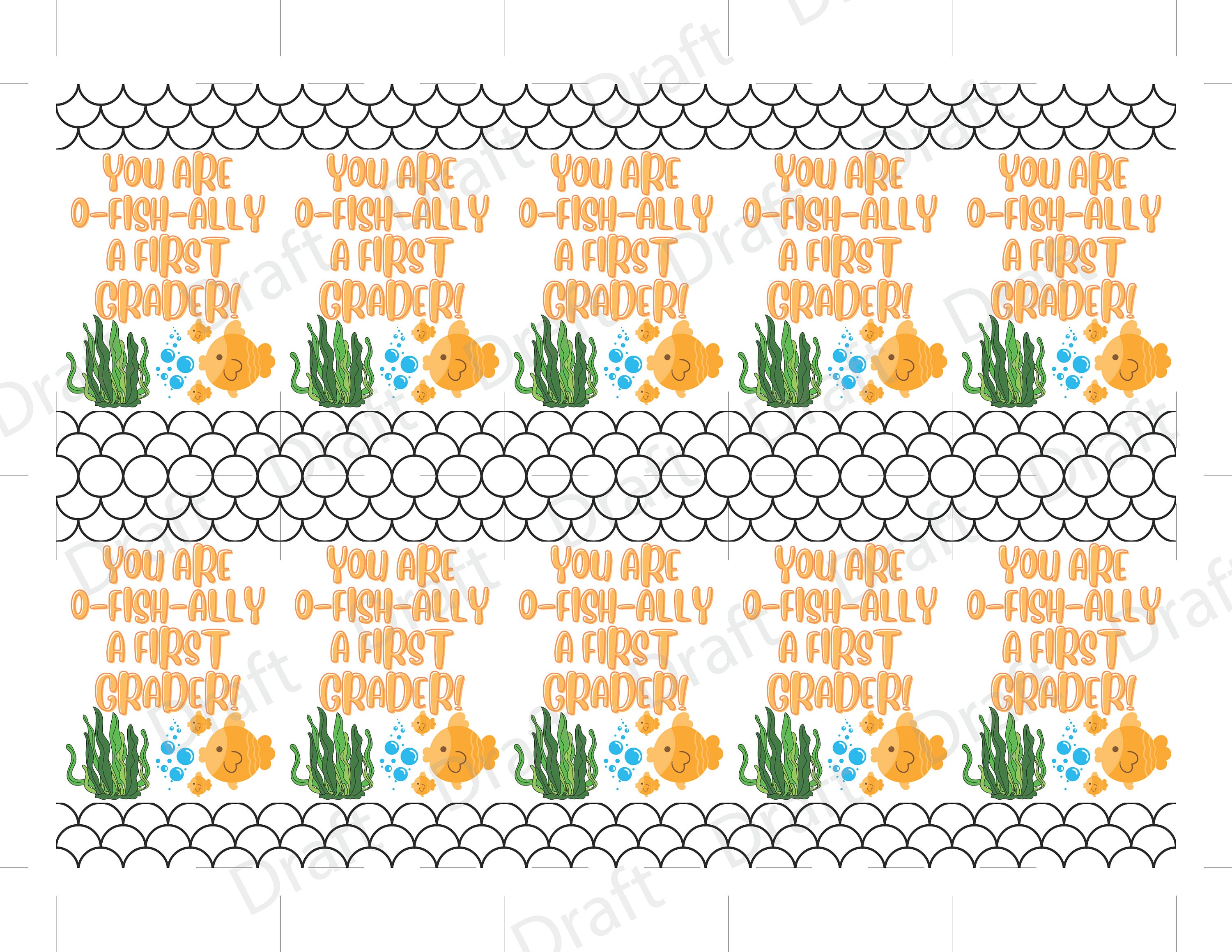 First Day of School Printable Tag Download Classroom Treat Tag Goldfish ...