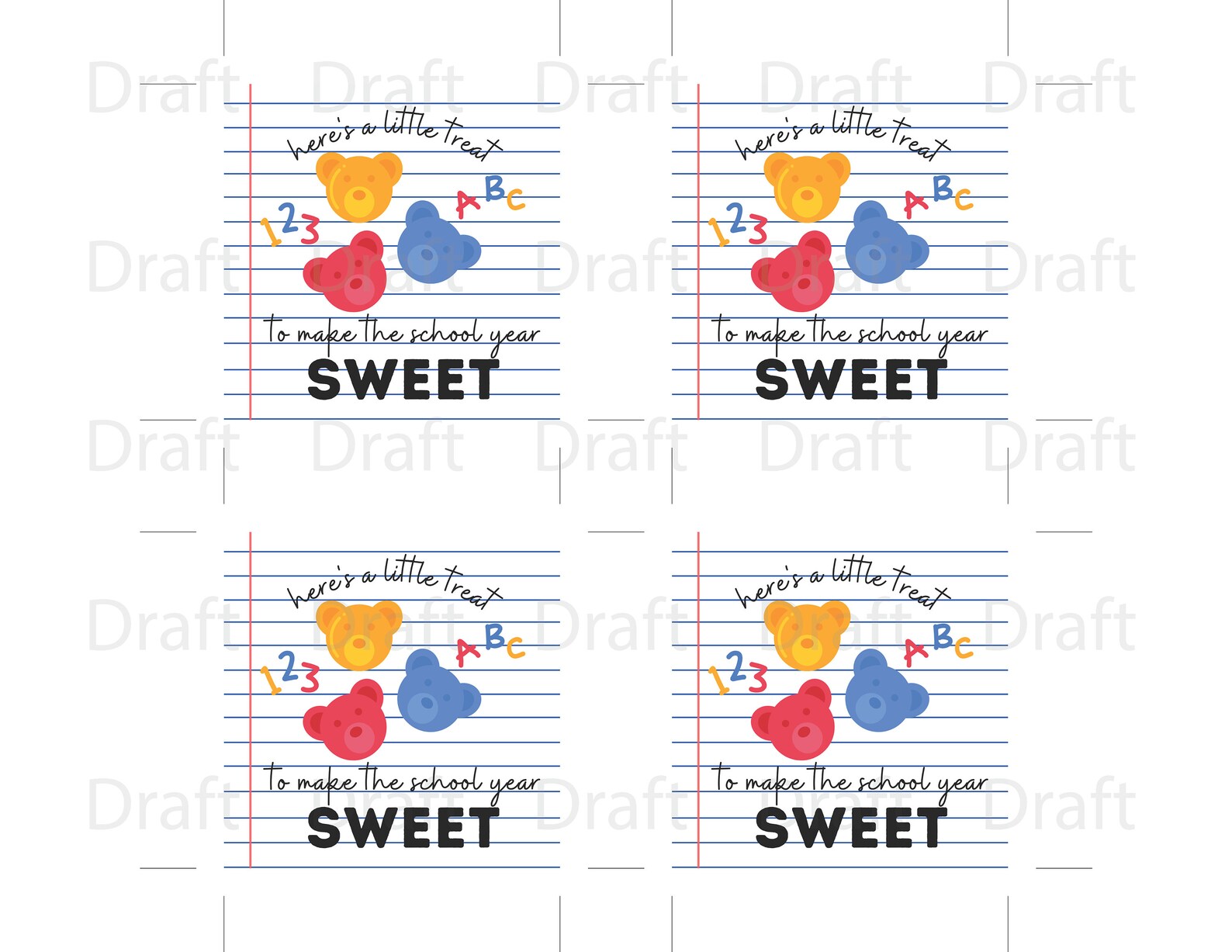First Day of School Printable Tag Download Classroom Treat Tag Gummy ...