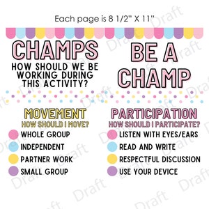 CHAMPS Posters | Behavior Management | Classroom Expectations ...