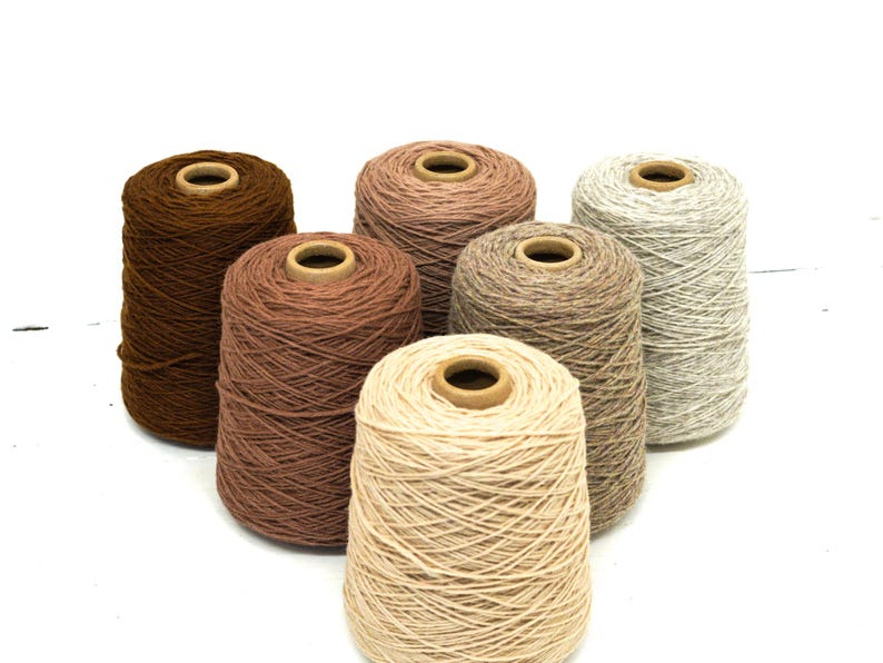 Brown Tones - New Zealand Wool Yarn - 500g/17.5oz - for Carpet, Tufting ...