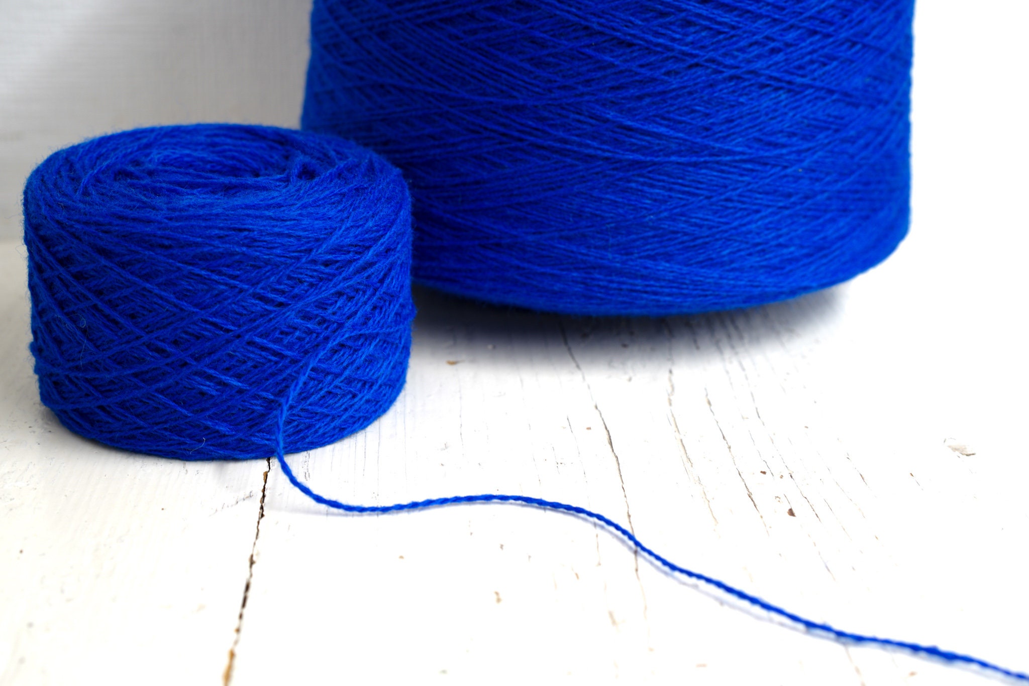 Royal Blue Wool Cone 09kg/31.7oz 100% Wool Yarn for Weaving - Etsy