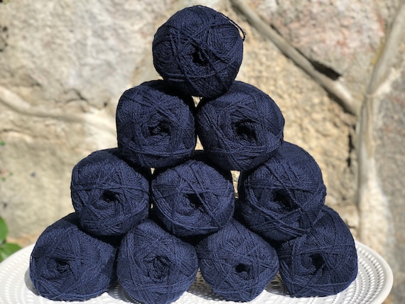Dark Blue New Zealand Wool Yarn 100% Wool Yarn Weaving - Etsy