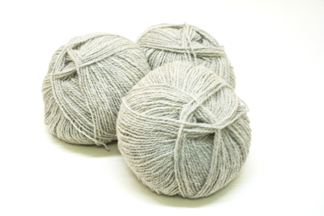 Light Grey Alpaca Wool Blend - 40 % Alpaca - 50g/1,75oz. - Fingering ...