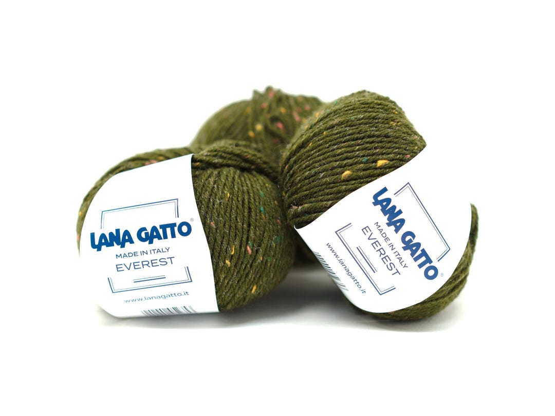 Moss Green Tweed - Lana Gatto Everest Yarn – 95% Merino Wool/ 50g ...