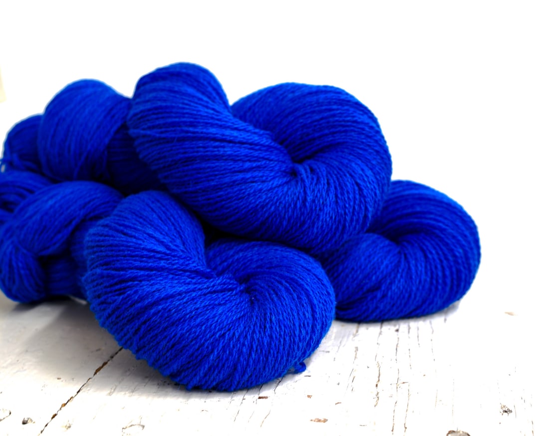 Royal Blue Wool Yarn - 100g./3,50 Oz. - New Zealand Wool for Hand or ...