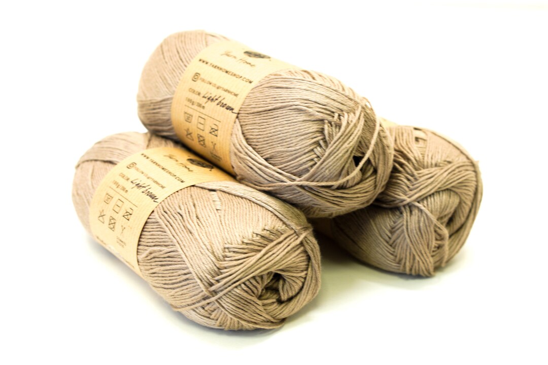 Light Brown Bamboo Yarn - 100 % Bamboo Yarn - Baby Bamboo Yarn - Yarn ...