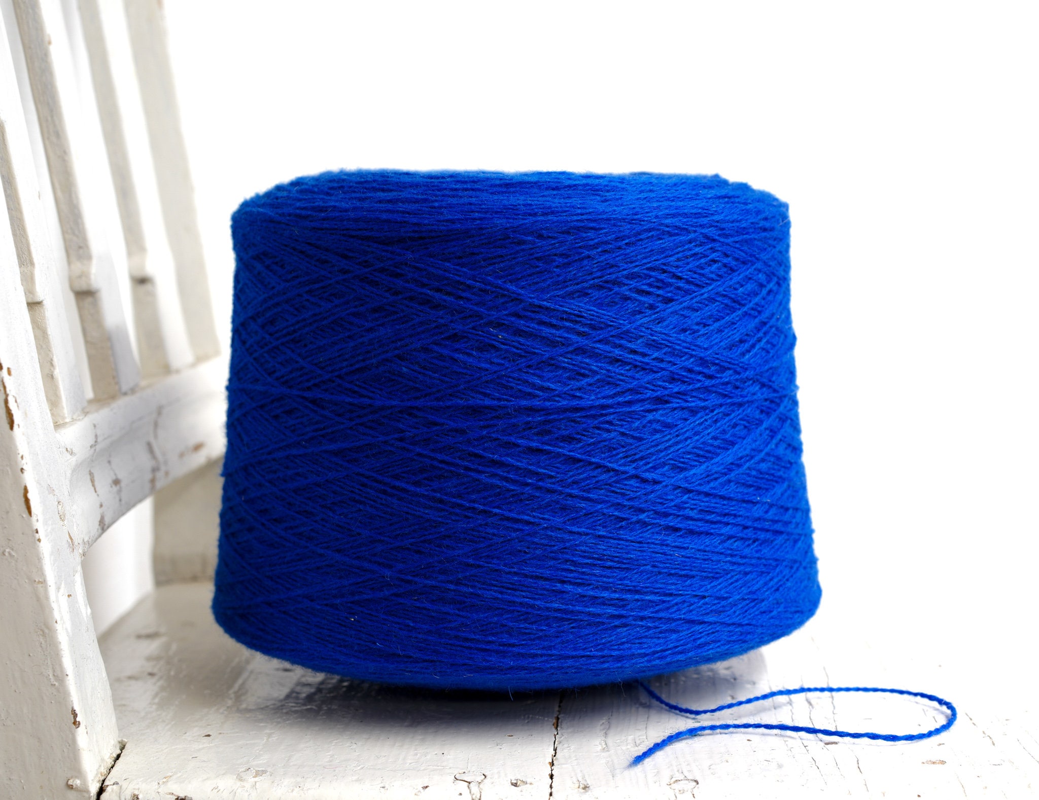 Royal Blue Wool Cone 09kg/31.7oz 100% Wool Yarn for Weaving - Etsy